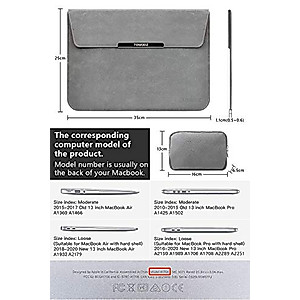 TOWOOZ Macbook Air M2 Sleeve Waterproof Thin Laptop Sleeve Case Compatible with 2022 M2 Chip MacBook Air 13.6 Inch A2681 / Macbook Air 13-13.6 Inch/Macbook Pro 13-14 Inch, With Accessory Pouch