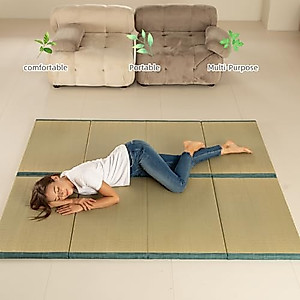 MustMat Tatami Futon Mattress Foldable Tatami Mat Twin Japanese Floor Mattress Rush Grass Floor Bed 35.4"x78.7"x1.2"(1 Piece)