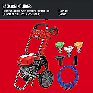 CRAFTSMAN Electric Pressure Washer, Cold Water, 2400-PSI, 1.1-GPM, Corded (CMEPW2400)