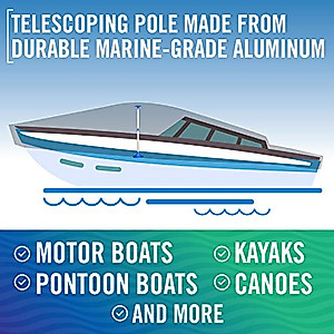 Boat Cover Support Poles 2 PK Support Systems - Two Adjustable Small to Large Posts Boat Cover Pole for Jon Boat Pontoon Boat Cover Aluminum Boat Tarps Bimini Tops Marine Grade
