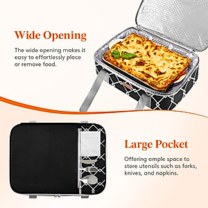 Lifewit Insulated Casserole Carrier for Hot or Cold Food, Casserole Dish Bag Carrying Case, Lasagna Lugger Holder for Potluck/Parties/Picnic/Cookouts, Fits 9"x13" Baking Dish, Black