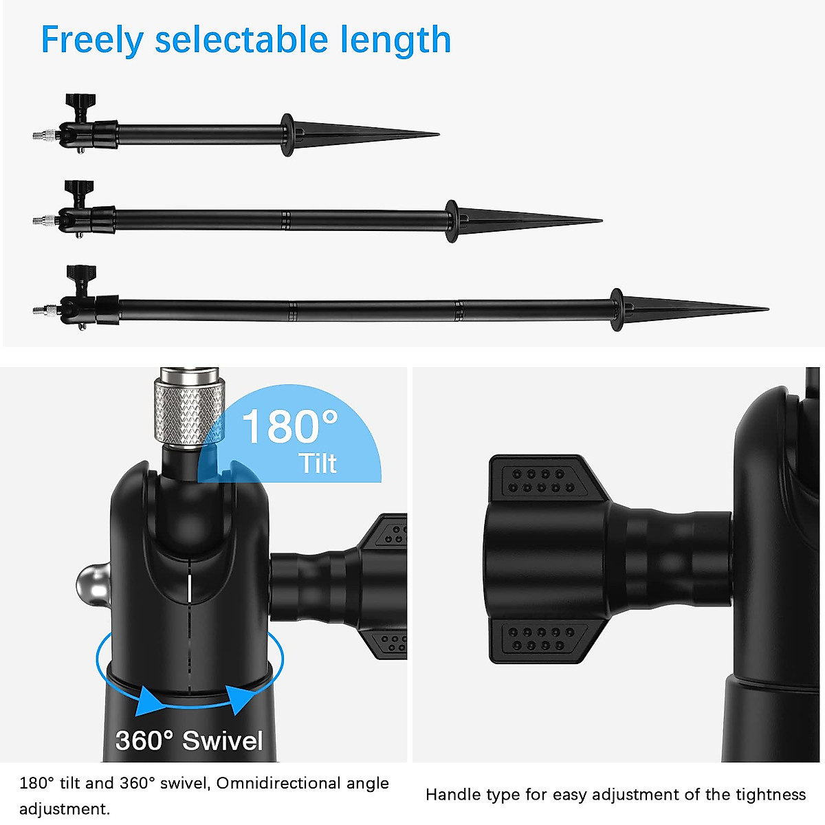 HOLACA Spike Pole Mount Ground Stake and Weatherproof Silicone Skin for Ring Stick Up Cam Battery HD Security Camera, Suitable for Stake into Soft Ground