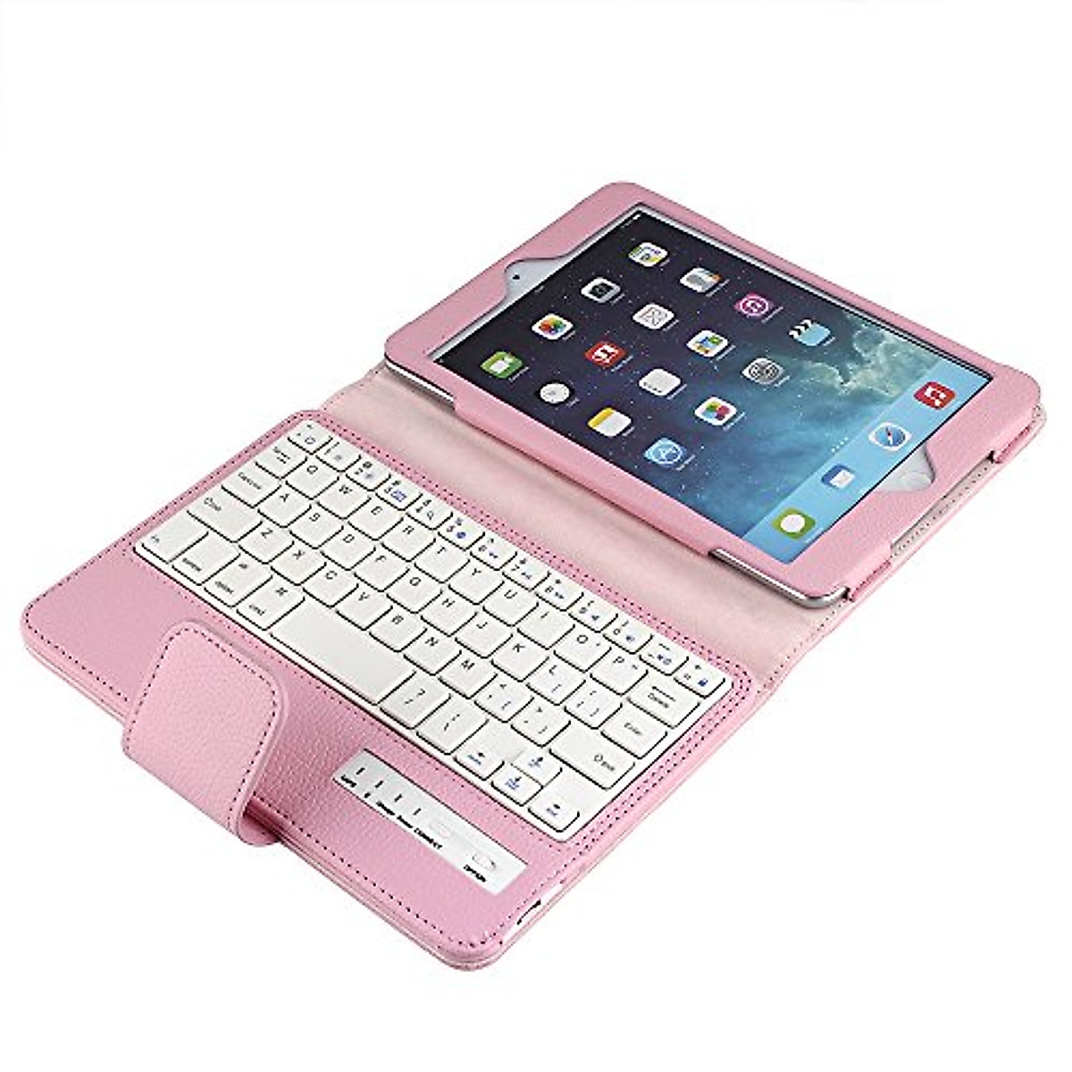 eoso iPad Cover for iPad Mini, keboard Case with Removable Bluetooth Keyboard for iPad Mini 1/2/3/4/5 (for iPad Mini,Pink)