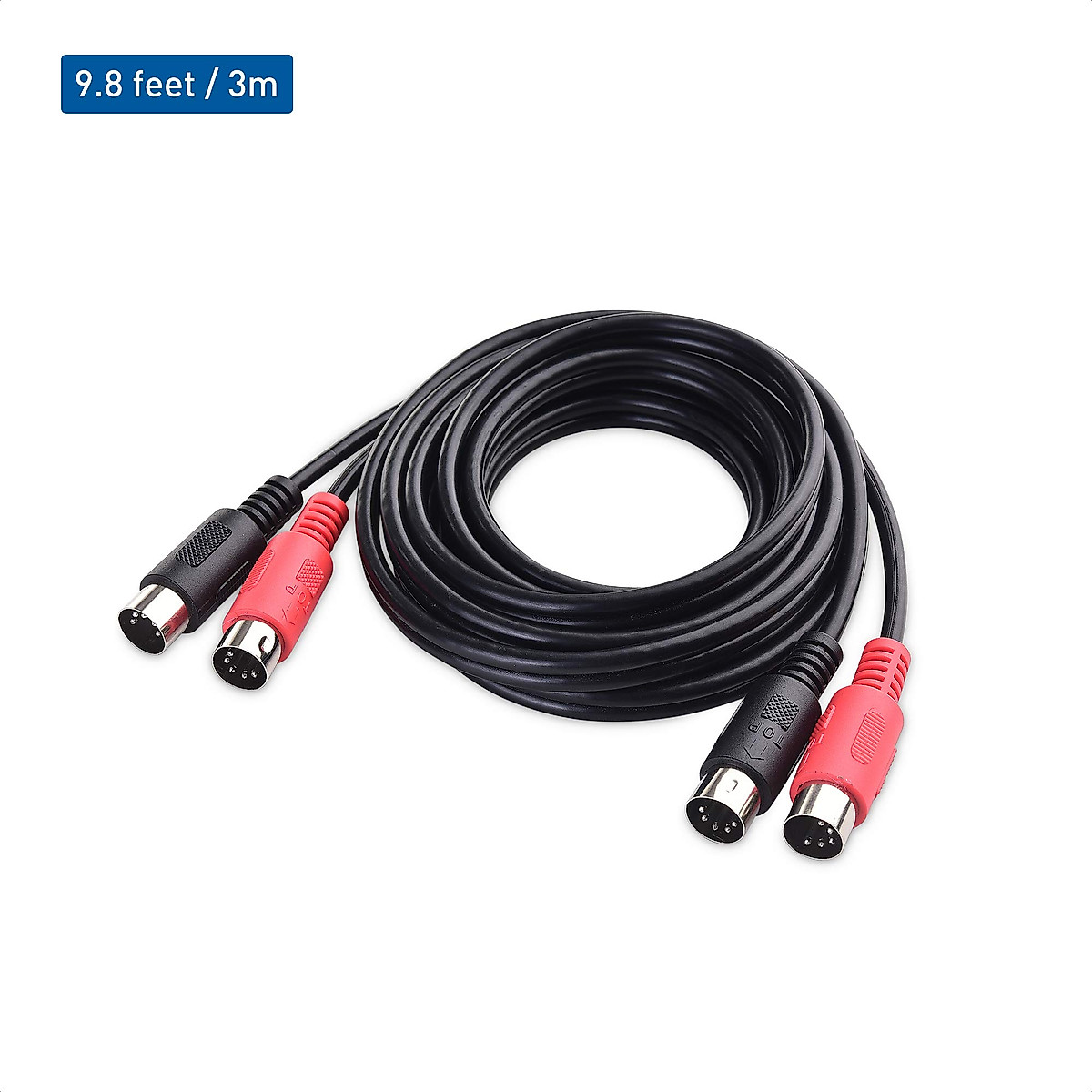 Cable Matters Dual 5 Pin DIN MIDI Cable (Combined 5 Pin MIDI Cable) - 9.8 Feet