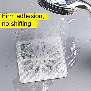 50 PCS Floor Drain Sticker, Disposable Hair Drain Catcher Sticker, Hair Catcher Mesh Stickers, Sink Drain Strainer Screen Catcher, Shower Drain Hair Catcher Sticker, Use for Bathroom, Bathtub, Laundry