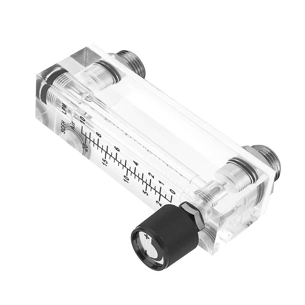 Acrylic Flowmeter, LZM-6T Acrylic Plexiglass Adjustable Panel Type Panel Type Flowmeter Gas Flowmeter 1~10LPM 1/4"BSP M181.5 Flowmeter Panel Gas Flow Meter