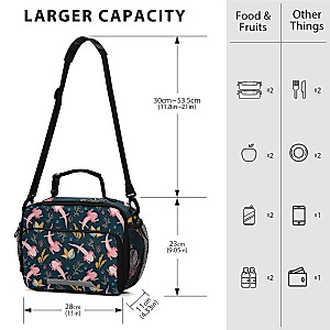 Axolotl Lunch Bag, Reusable Cooler Lightweight Tote Bag for Men, Women, Lunch box with Adjustable & Removable Shoulder Strap