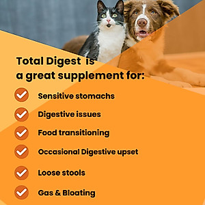 Lots of Love Total Digest - 16 0z Digestive Enzymes and Dog Probiotics Supplement - Probiotics for Dogs & Cats, Dog Gut Health Support, Immunity Support & Gas Relief