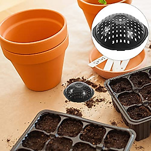 HANABASS 50pcs Plastic Flowerpot Hole Mesh Pad Bonsai Pot Bottom Grid Mat Planter Drainage Gasket Soil Loss Breathable Gasket Drainage Netting for Bonsai