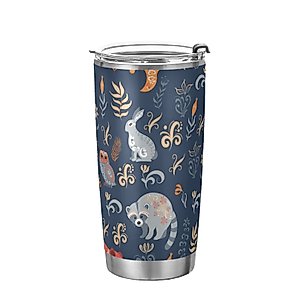 Horse Travel Tumbler with Lid Stainless Steel 20oz Vacuum Insulated Tea Coffee Cup Thermos Mug for Cold & Hot Drinks,Vintage Horse and Flowers,TIW0183