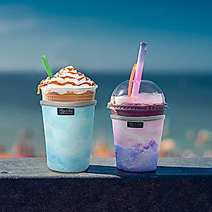 Beautyflier Reusable Iced Coffee Cup Insulator Sleeve for Cold Drinks Beverages and Hot Coffee Neoprene Cup Holder for Starbucks Coffee Dunkin Donuts More (Starry Sky)