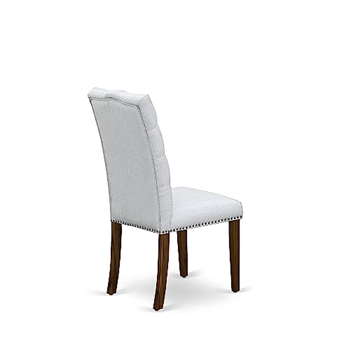 East West Furniture DLEL3-AWA-05 3 Piece Kitchen Table & Chairs Set Consist of a Round Dining Table with Dropleaf and 2 Upholstered Parson Chairs, 42x42 Inch, Antique Walnut