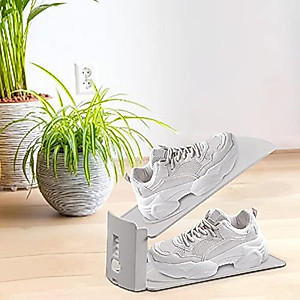 NULYUNZE Double Layer Shoe Slot Organizer - Flexible Built-in Design Shoe Storage Rack - Double Layer Shoe Rack Organizer Holder Dustproof