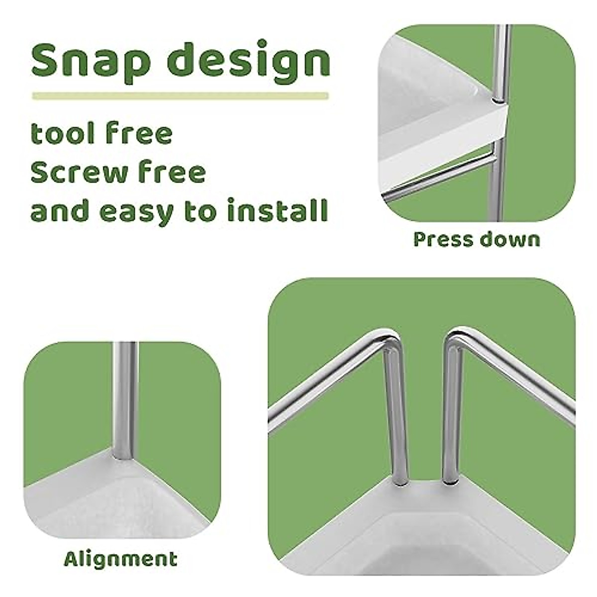 CreateitUself 2-Tier Corner Bathroom Countertop Organizer, Makeup Storage Shelf or Kitchen Spice Rack Vanity Bedroom Storage Tray (Premium)