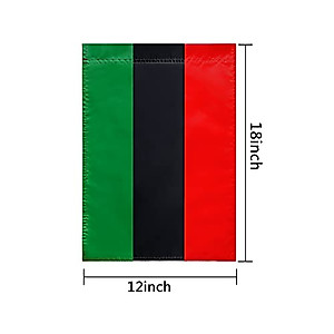 TSMD Afro American Garden Flag Pan-African Flags Double Sided Outdoor Yard Decorative,12"x 18",2 Pack
