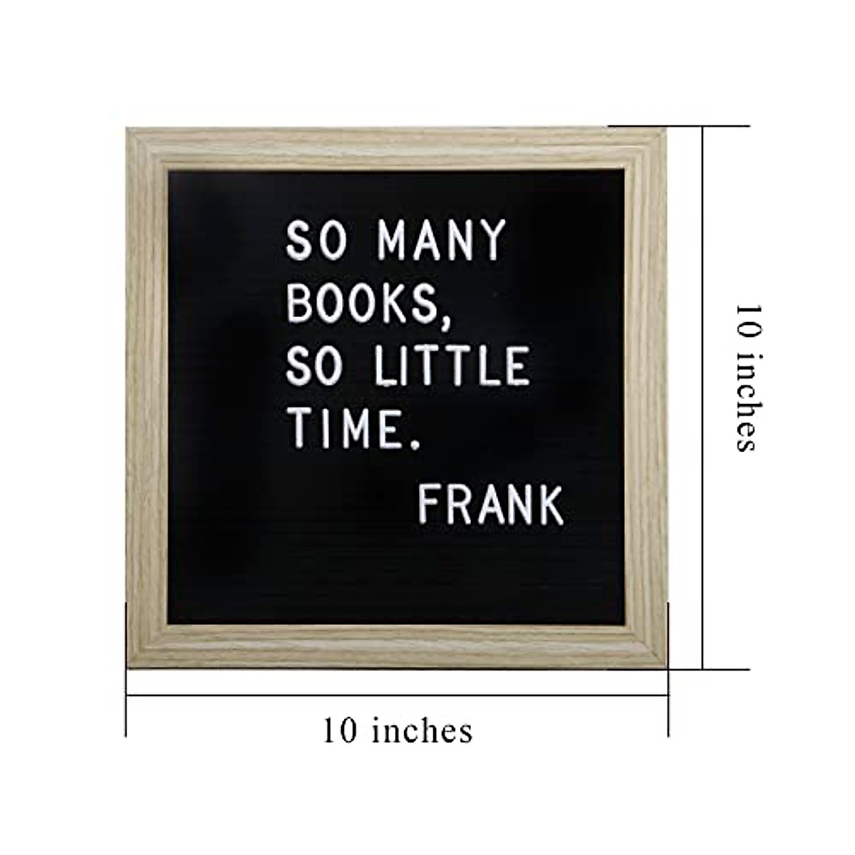 C CRYSTAL LEMON Letter Board by Crystal Lemon, Felt Letter Board, 10x10 inches, Changeable Wooden Message Board Sign, Wood Frame, Wall Mount, with Display Stand (Black) by C Crystal Lemon