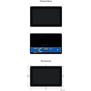 XYGStudy 10.1inch Capacitive Touch IPS Panel Display LCD (F) 1024 × 600 Resolution Toughened Glass