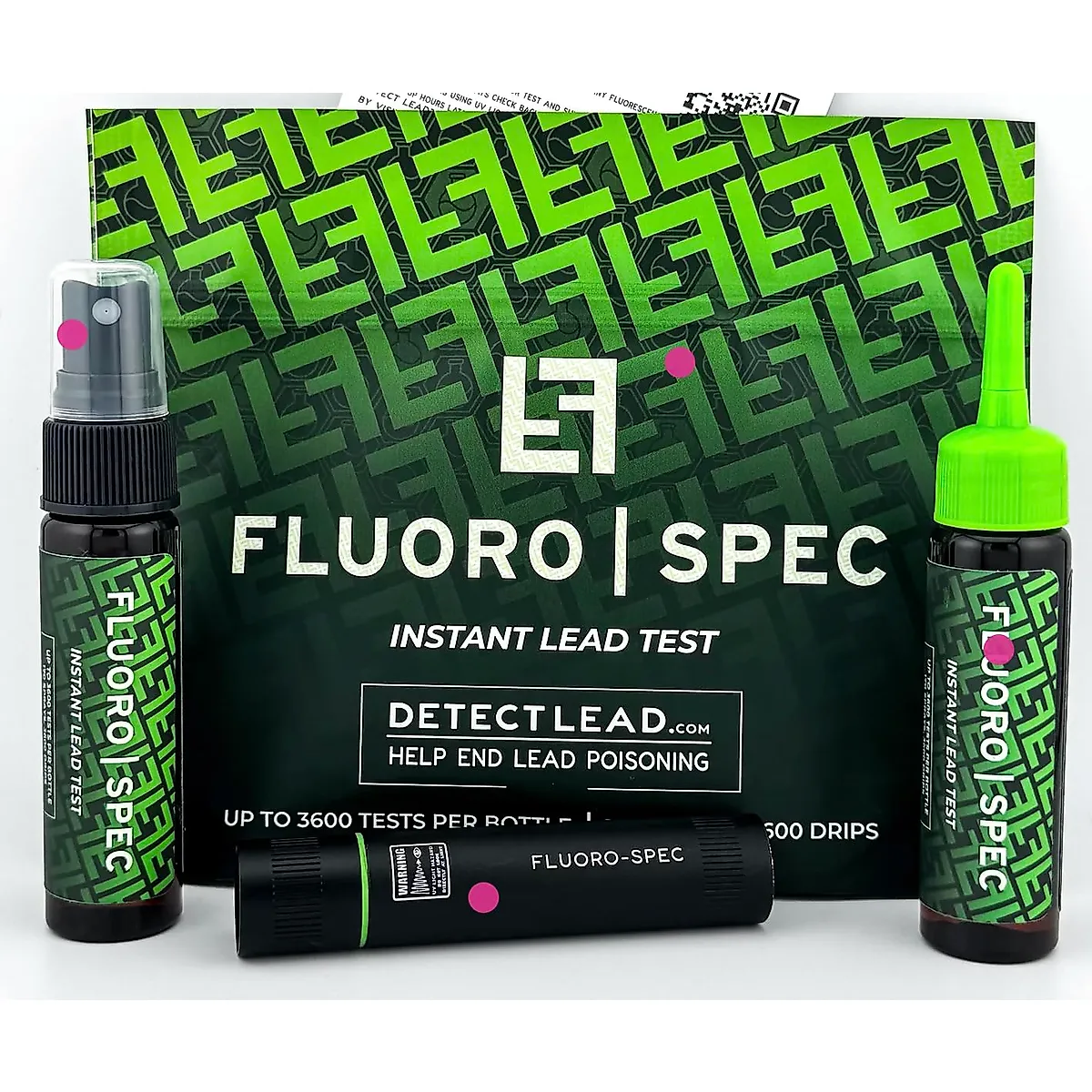 FLUORO-SPEC Instant Lead Testing Kit, Light Lead Up, Indicates Lead Hazards on Any Surface Spray and Shine The Light to Test for Lead