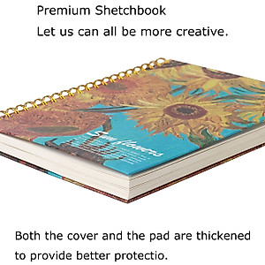 Van Gogh Aesthetic Art Large A4 Sketchbook Hard Cover Spiral Bound Mixed Media Thick Paper, Artist Sketch Book for Drawing Notebook for Kids Adults