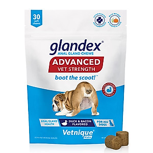 Glandex Anal Gland Hygienic Pet Wipes 100 Ct Advanced Vet-Strength Chews 30 Ct Bundle Dog Cleaning Wipes with Fresh Scent, Vet-Strength Anal Gland Supplement for Dogs with Extra Fiber