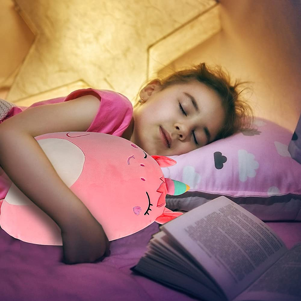 16’’ Unicorn Plush Pillow, Unicorn Pillows for Girls, Cute Unicorn Plush Stuffed Animal Pillow, Soft Plush Toy, Cartoon Hugging Pillow,Sleeping Pillow,Plush Gifts for Girls…