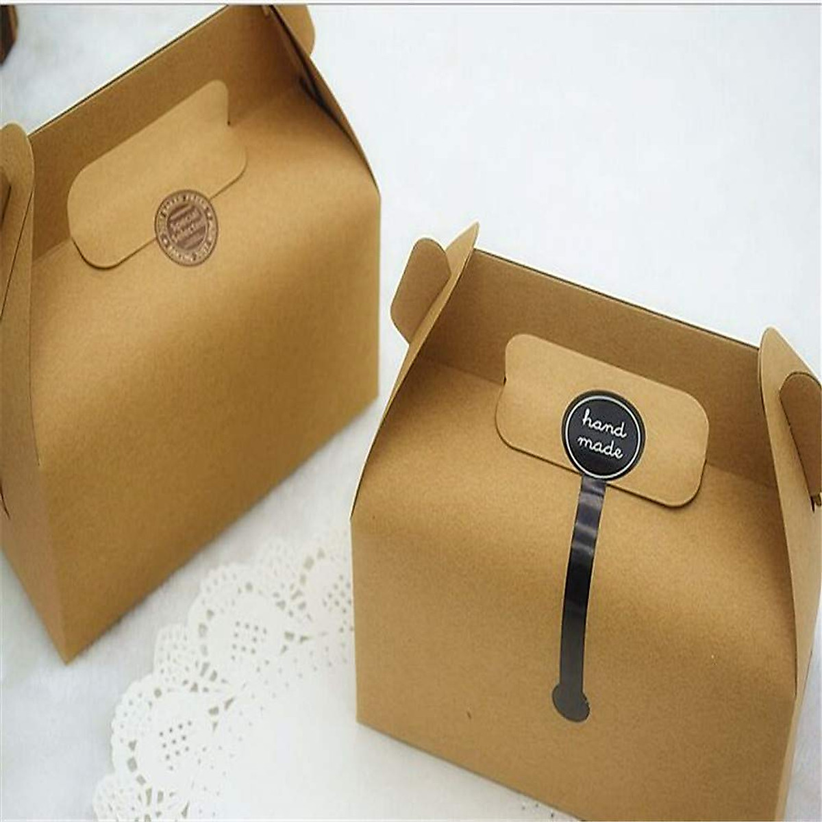 Beyonday 200pcs Handmade Lollipop Baking Stickers, Long Label Sealing Stickers for Cake Box/Tins/Jars/Coffee Cups/Bottles, Self-Adhesive Bakery Stickers, Gift Wrapping Tamper Evident Seal Labels