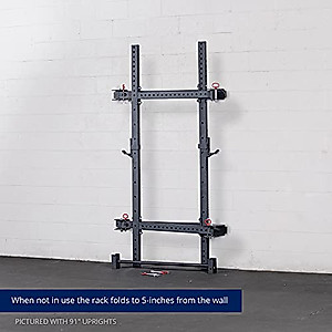 Titan Fitness T-3 Series 82-inch Wall Mounted Folding Power Rack, Space Savings Rack, Folds up to 5â€ from the Wall