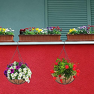 Halatool 4 PCS 14 Inch Round Coco Liners Hanging Basket 100% Natural Replacement Coconut Fiber Liner for Garden Flower Pot Vegetables Herbs