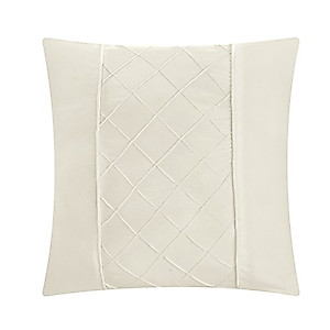 Chic Home 10 Piece Hannah Pinch Pleated, Ruffled and Pleated Complete Queen Bed in a Bag Comforter Set Beige with Sheet Set