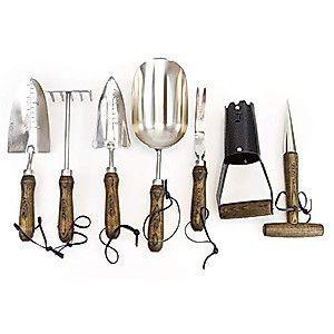 Burpee 12" Stainless Steel Weeder | Durable Long Lasting Garden Tool | Leather Wrist Strap 5" Handle, 10 Year Warranty