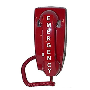 Emergency Wall Telephone Pre-programmed to Auto Dial 911 - RED