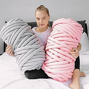 Chunky Yarns Cotton Tube Arm Wool Roving Blanket Hand Yarn Carpet Hats (Color : 0.25kg Blue)