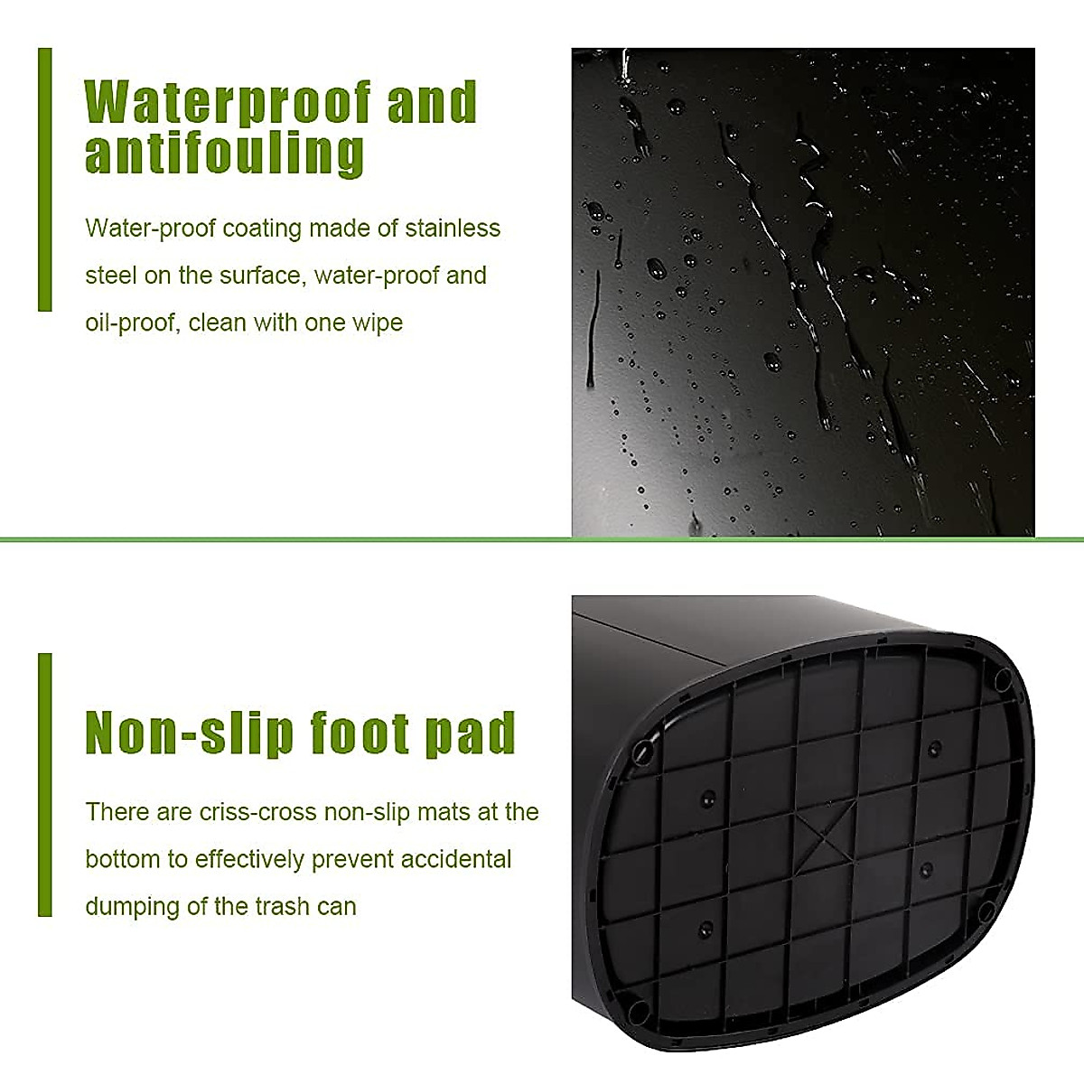 Automatic Touchless Trash Can Touch Free Kitchen Trash Bin Stainless Steel Garbage Can with Lid Soft Close Waste Bin for Kitchen Living Room Office Bathroom, 13 Gallon 50L, Black