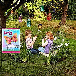 Garden Flag Holder Stand 6 Pack Garden Flag Pole for 13.5" Width 12 x 18 Inches Flags with Anti-Wind Clip for Outdoor Garden Yard Lawn