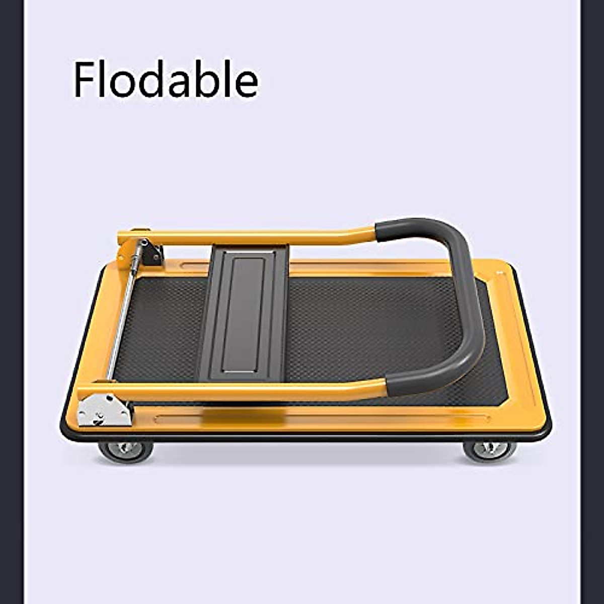 Platform Hand Truck Foldable Platform Truck Thicken Metal Chassis Push Dolly with 4 Wheels for Home Office Transport Hand Truck with Folding Handle Push Dolly for Loading (Color : Green) (Bl