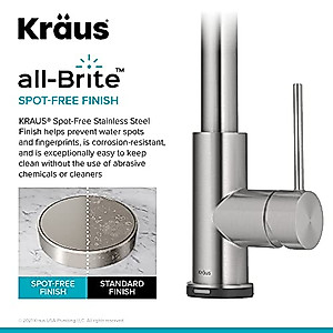Kraus KTF-3104SFS Oletto Contemporary Single-Handle Touch Kitchen Sink Faucet with Pull Down Sprayer, 16 5/8 Inch, Spot Free Stain