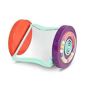 B. toys- B. baby- Baby Mirror Activity Toy – Roly-Poly Mirror for Tummy Time – Colorful & Sensory Wheels – Crawling Toy for Newborns, Babies- Looky-Looky- 0 Months