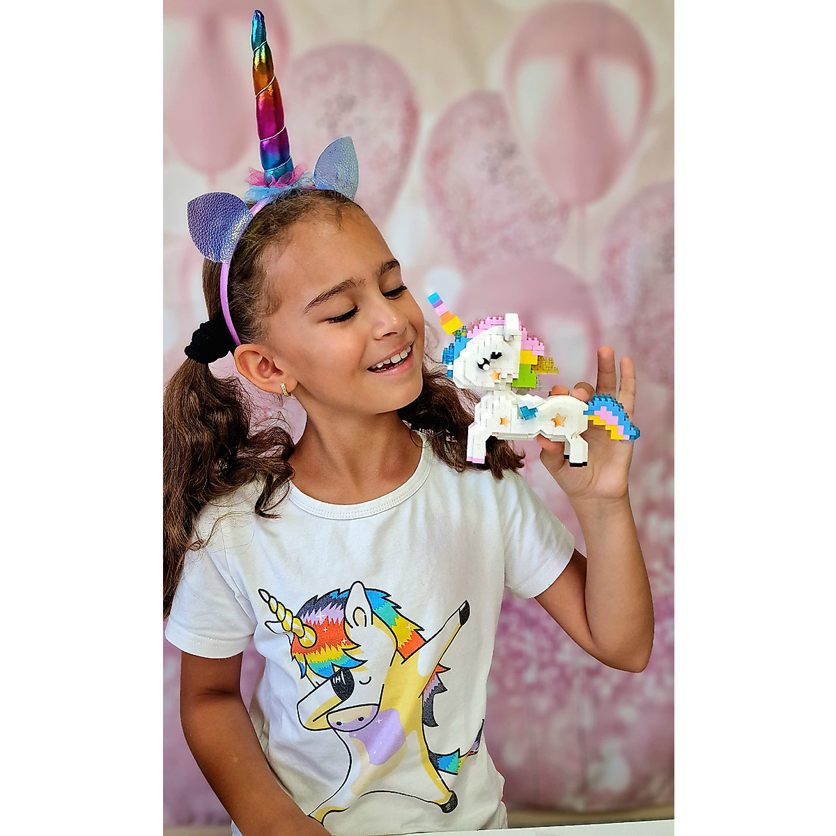 BLOCK CENTER 3D Nano Blocks Unicorn [Upgraded Model], 3D Toy Pet Building Block Set, Nanoblocks and Micro Building Blocks Kit for Kids, Teens, and Adults (640 Pieces)