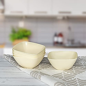 ARNO Serving Bowls Plastic Set of 6,12 OZ Stackable Salad Cereal Soup Snack Fruit Unbreakable BPA Free