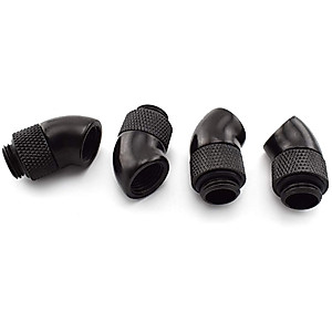 SDTC Tech 4-Pack G1/4" Male to Female 45° Rotary Fitting Extender Elbow Connector for PC Water Cooling System