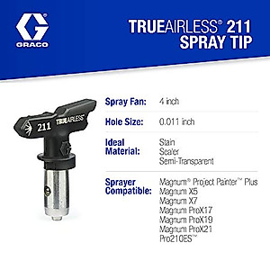 Graco TRU211 TrueAirless 211 Spray Tip, Black, Silver