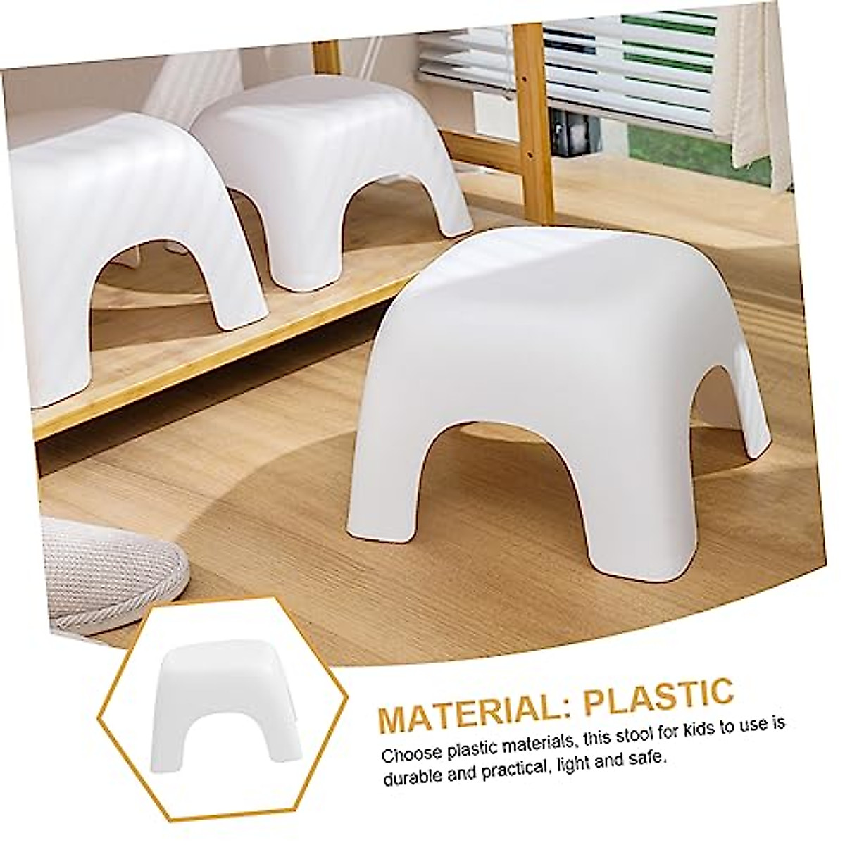 Collapsible Foot Stool Plastic Stool Step Stool Foldable Step Stool for Kids Step Stool Stool Small Stool Shoe Changing Stool Cartoon White Adult Step Stool