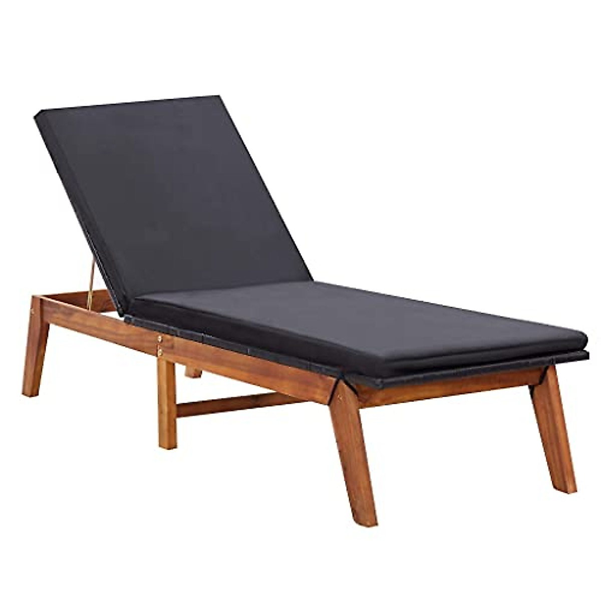Folding Lounge Chair,Chaise lounges for Outside Patio,Sunbathing Chairs for Adults,Sun Lounger with Table Poly Rattan and Solid Acacia Wood,Lay Flat Beach Chair,Sunbathing Chairs for Adults