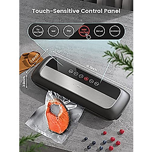 TRUDIN Food Vacuum Sealer Machine With 【Dry & Moist】 Sealing Modes, Automatic Vacuum Sealer for Food Preservation With Starter Kit, Built in Cutter, Led Indicator, Easy to Clean Storage