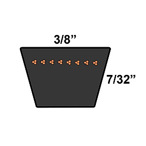 D&D PowerDrive 15650622 Brunswick Corp Replacement Belt, 3L, 1 -Band, 25" Length, Rubber