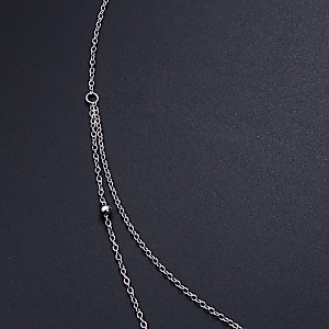 DAOCHONG S925 Sterling Silver Double Chain Bead Star Layered Necklace for Women Christmas Graduation Gift Y2K Jewelry (Layered Star)