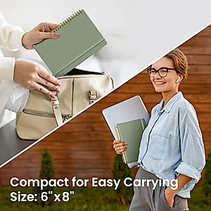 Lined Spiral Journal Notebook for Women & Men, 140 Pages, College Ruled Hardcover Notebook for Work & Note Taking, Journals for Writing, A5(6"x8") - Green