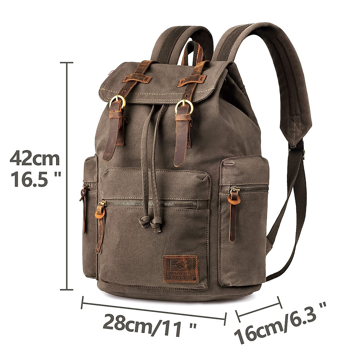 PKUVDSL Canvas Backpack, SERIES Vintage Canvas Backpack Hiking Daypacks Computers Laptop Backpacks Unisex Casual Rucksack Bookbag Mountaineering Bag for Men Women (Light Brown)