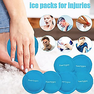 Reusable Ice Packs, 6 Pack Small Gel Ice Pack for Injuries, Soft kids Cold Pack, Hot and Cold Compress, Round Ice Pack for Face Knee Shoulder Ankle Pain Relief, Wisdom Teeth, Breastfeeding, Sinus Pain