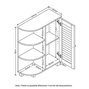 Furinno Indo Storage Shelf Louver Door Cabinet, Espresso